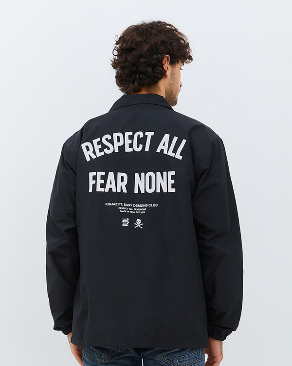 "Respect All Fear None" Coach Jacket – EASY DEMONS CLUB